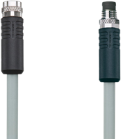 AL-SKPS8-2-AL-SSPS8/P00 | M8/M8 cable, 8p, female 0°/male 0°, 2m, PVC, shielded