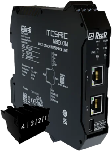 MBECOMC | EtherCAT, Ethernet IP, ModBus TCP, PROFINET communication module